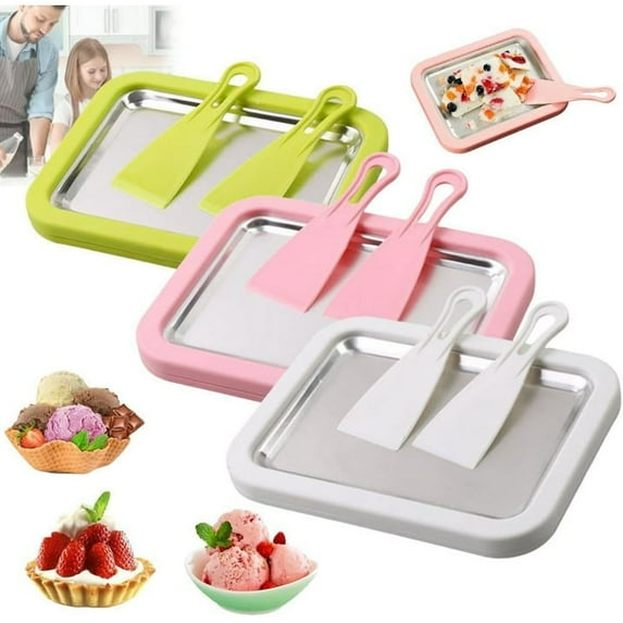 Leutsin At-Home Rolled Ice Cream Maker Kit - Instant Freeze Plate with ...