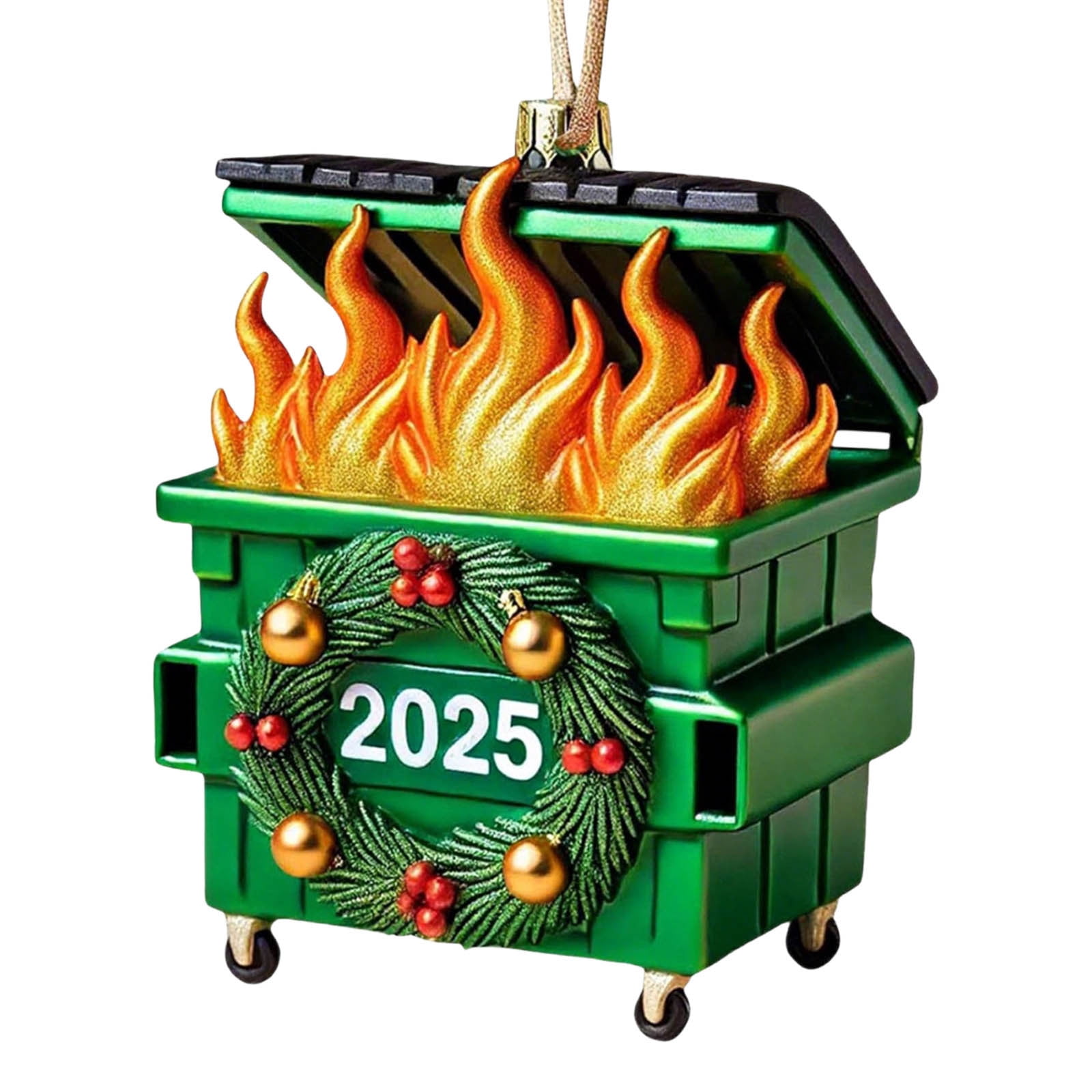 Leutsin Dumpster Fire Christmas Ornaments 2025 - Funny Holiday ...