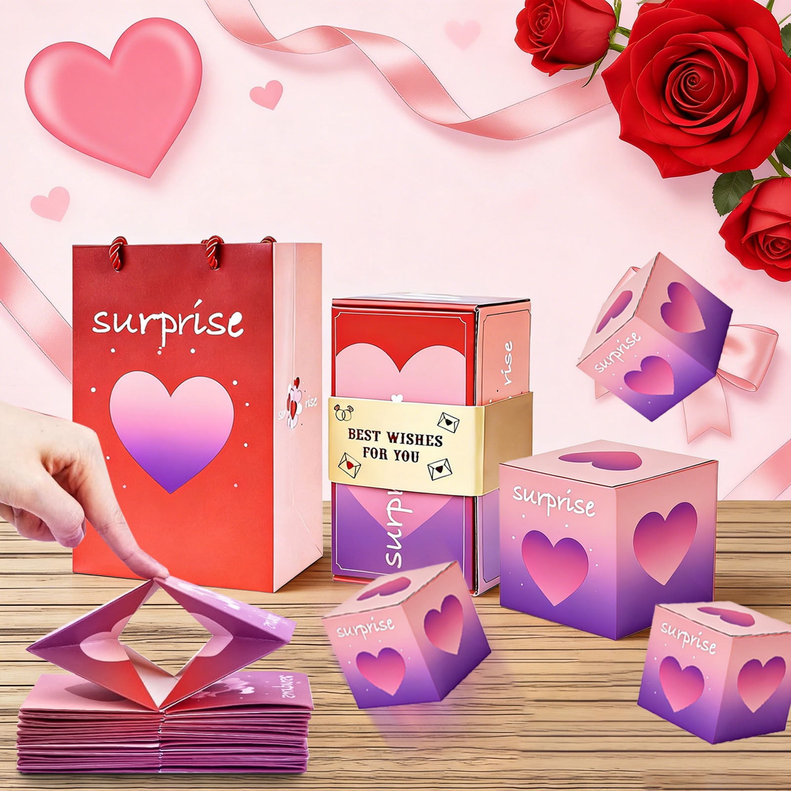 Leutsin Valentine's Day Surprise Gift Box Explosion for Money,Unique ...