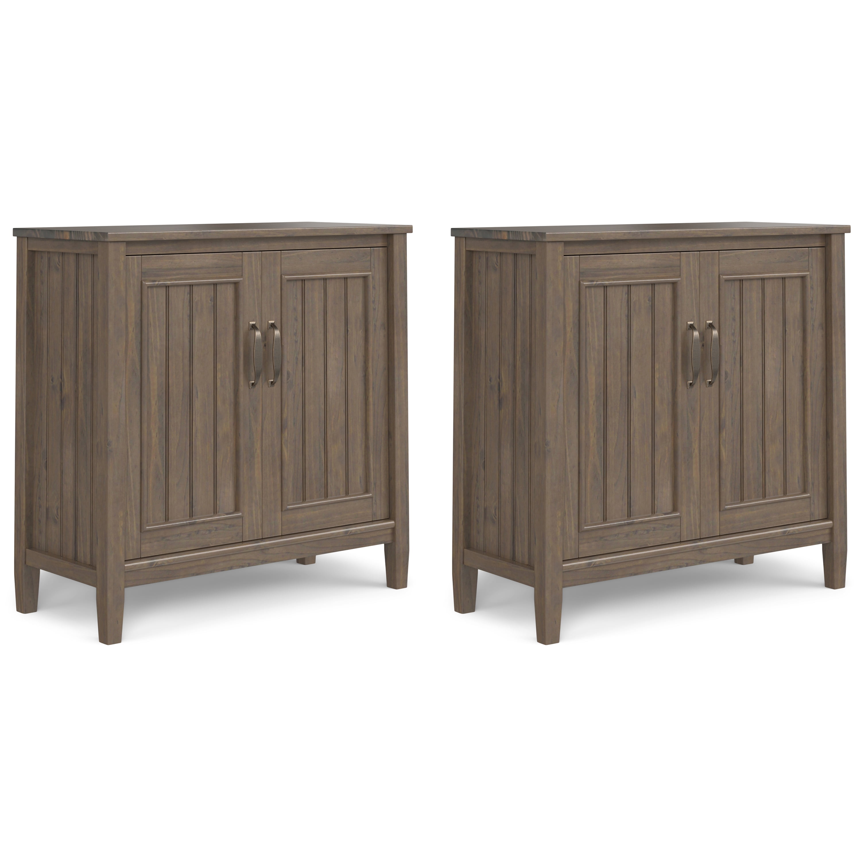 Lev Solid Wood 32 inch Storage Cabinet in Smoky Brown (Set of 2 ...