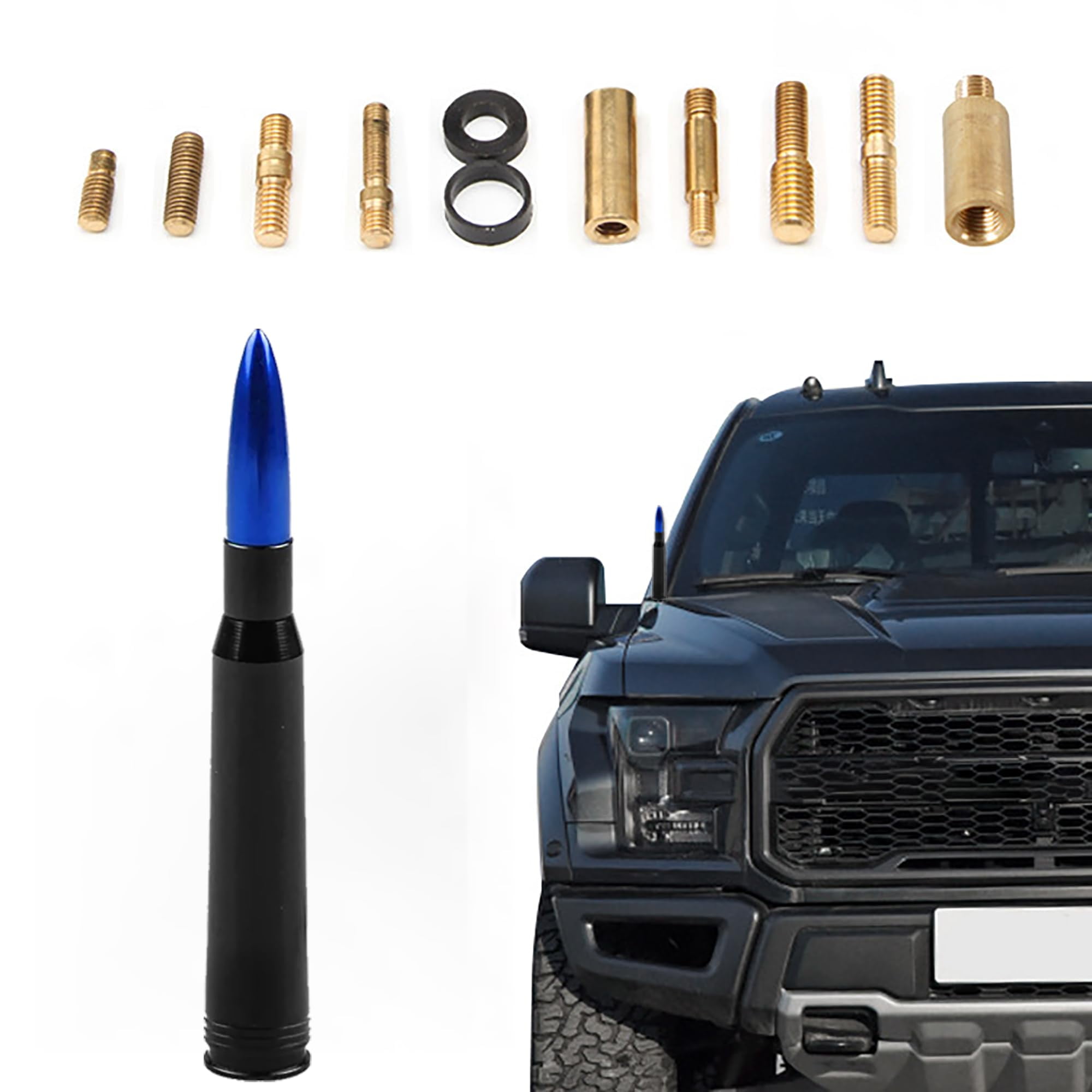 LevChall Universal Car Bullet Antenna，Fits Ford，Chevrolet，GMC，SUV Truck ...