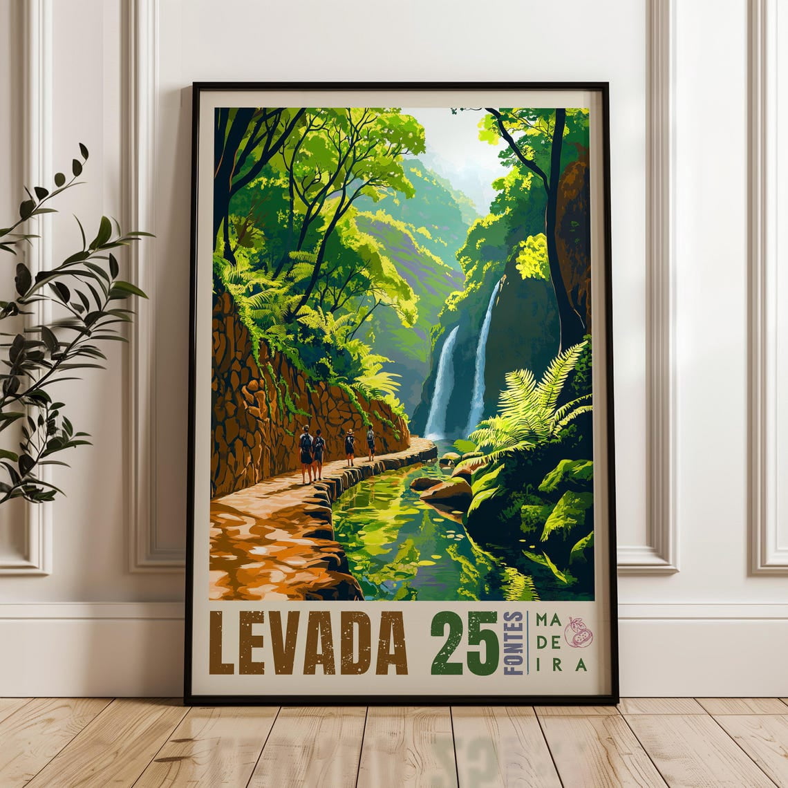 Levada 25 Forest Travel Poster, Portugal Wall Art Print, Hiking ...