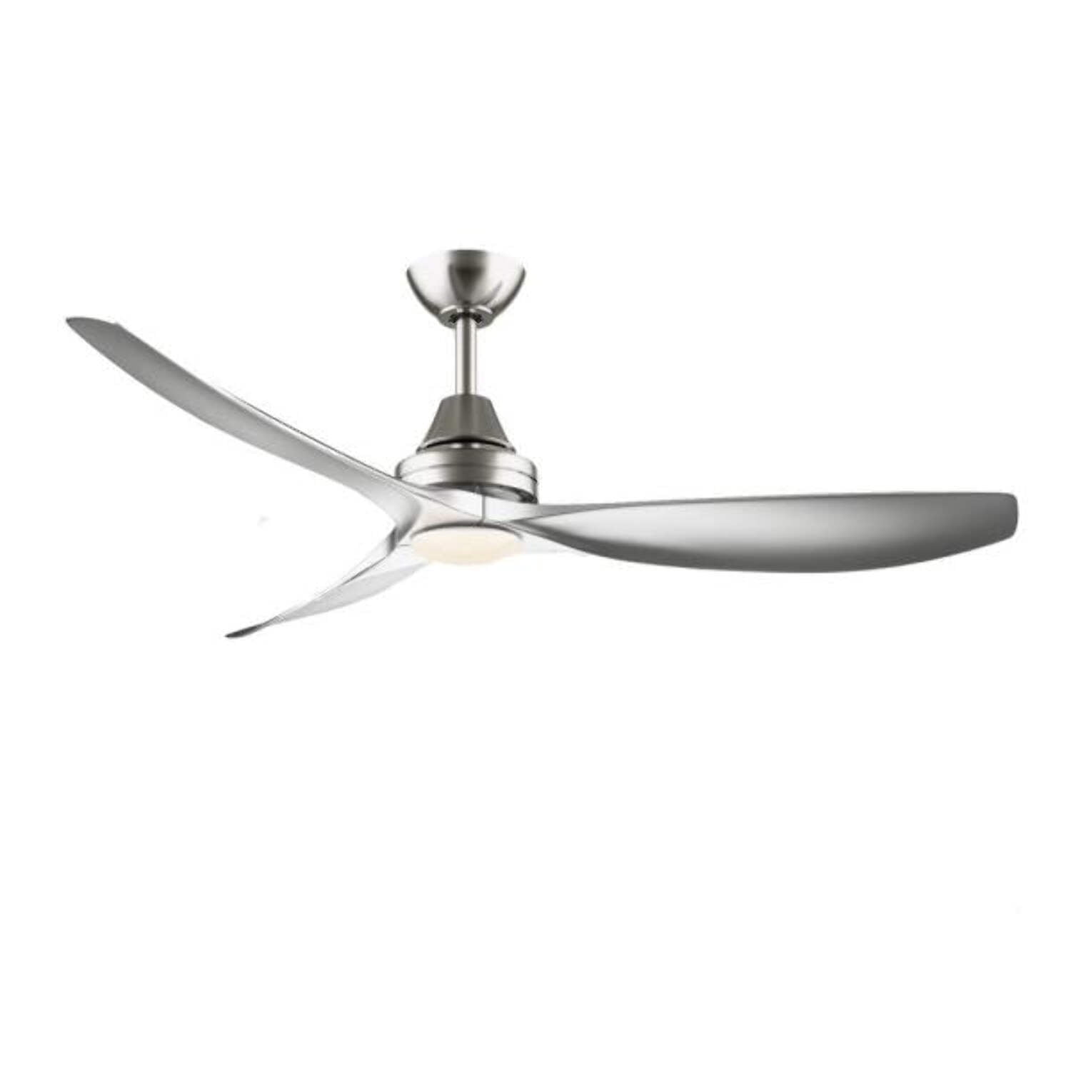 Levanto 52 in. LED Indoor/Outdoor Brushed Nickel Ceiling Fan with Light ...