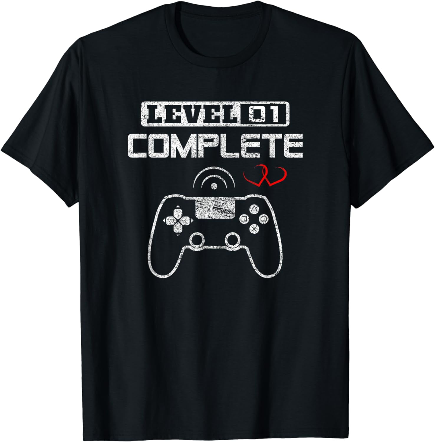 Level 1 Complete 1st Wedding Anniversary First Year Him Her T-Shirt ...
