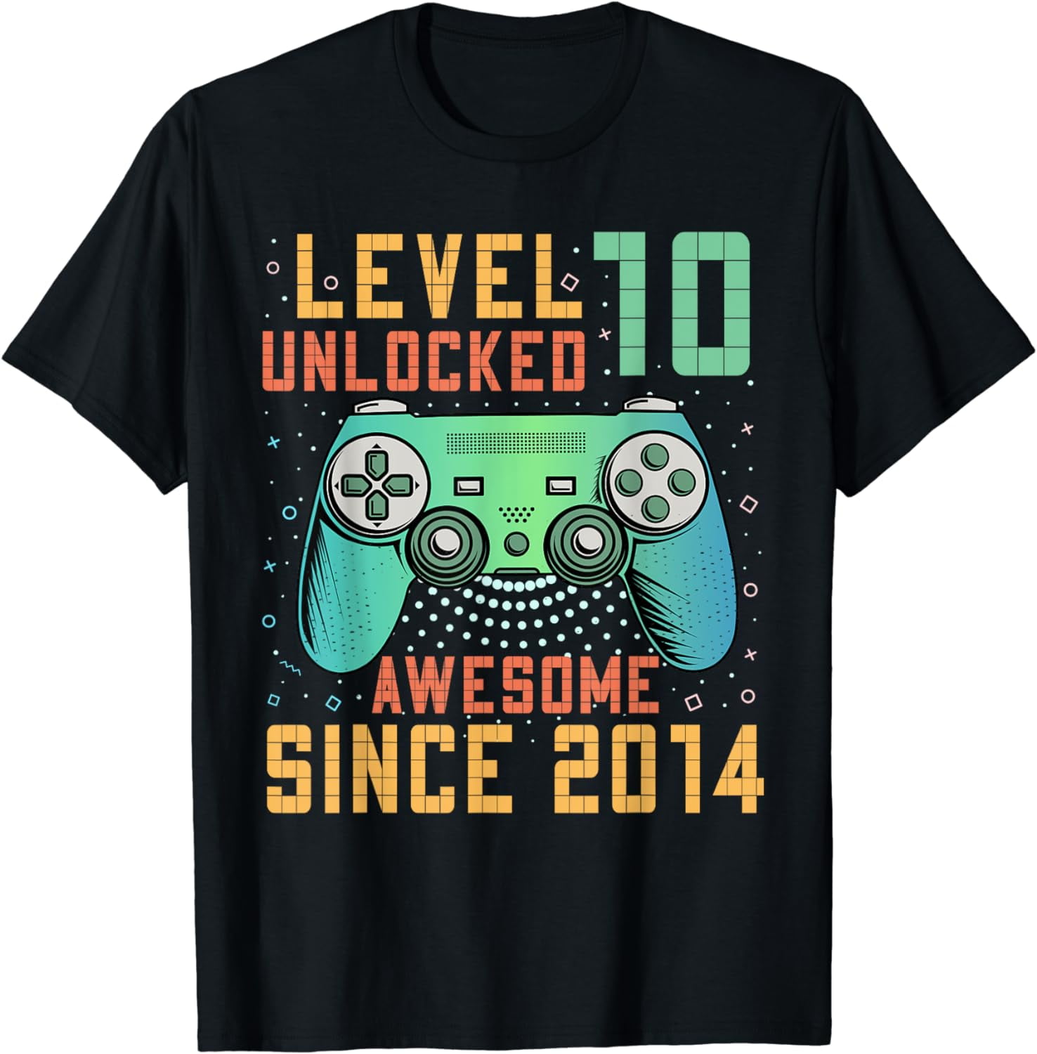 Level 10 Unlocked 10th Birthday 10 Year Old Gifts Gamer Bday T-Shirt ...
