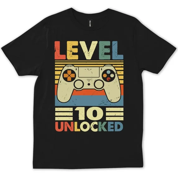 Level 10 Unlocked 10th Birthday Retro Video Game Console Boy Gift ...