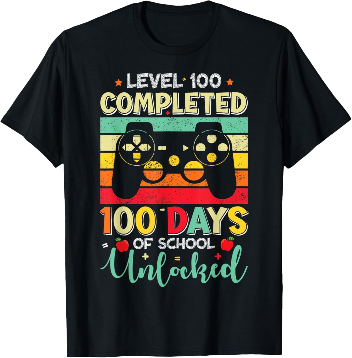 Level 100 Completed Gamer Boys 100 Days Of School Unlocked T-Shirt men ...