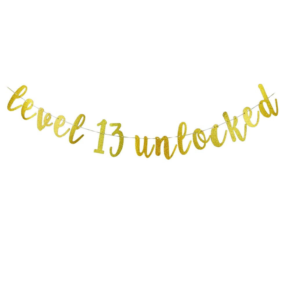 Level 13 Unlocked Banner For Boys Girls 13th Birthday Party Decorations ...