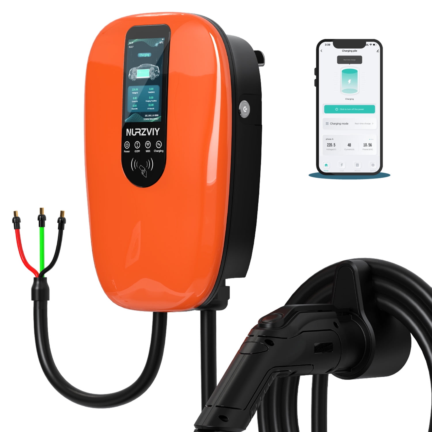 Level 2 EV Charger for Home NURZVIY 48 Amp 240V Electric Vehicle ...