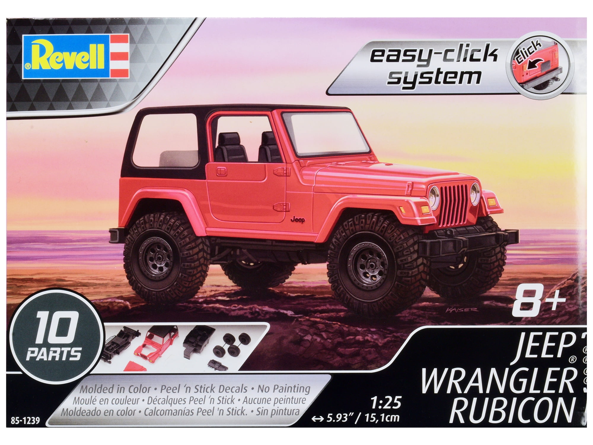 Level 2 Easy-Click Model Kit Jeep Wrangler Rubicon 1/25 Scale Model by ...