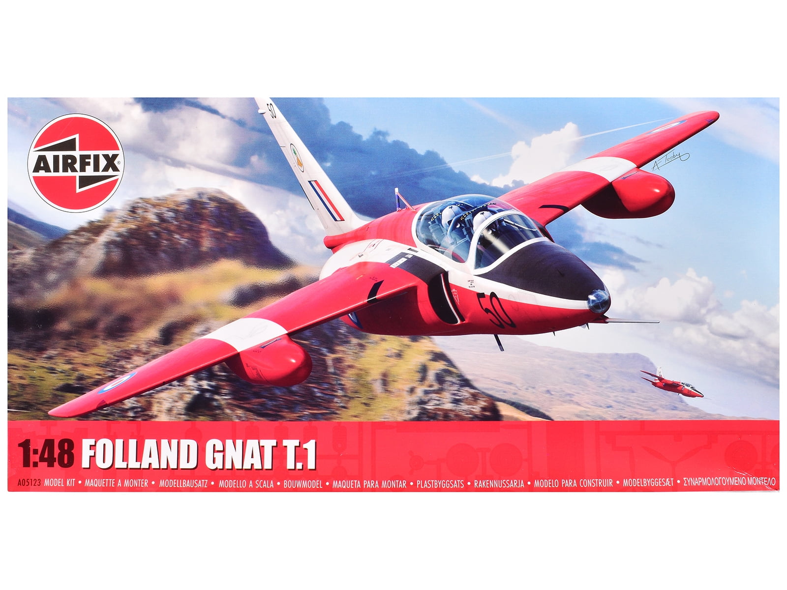 Level 2 Model Kit Folland Gnat T.1 Fighter Aircraft with 2 Scheme ...