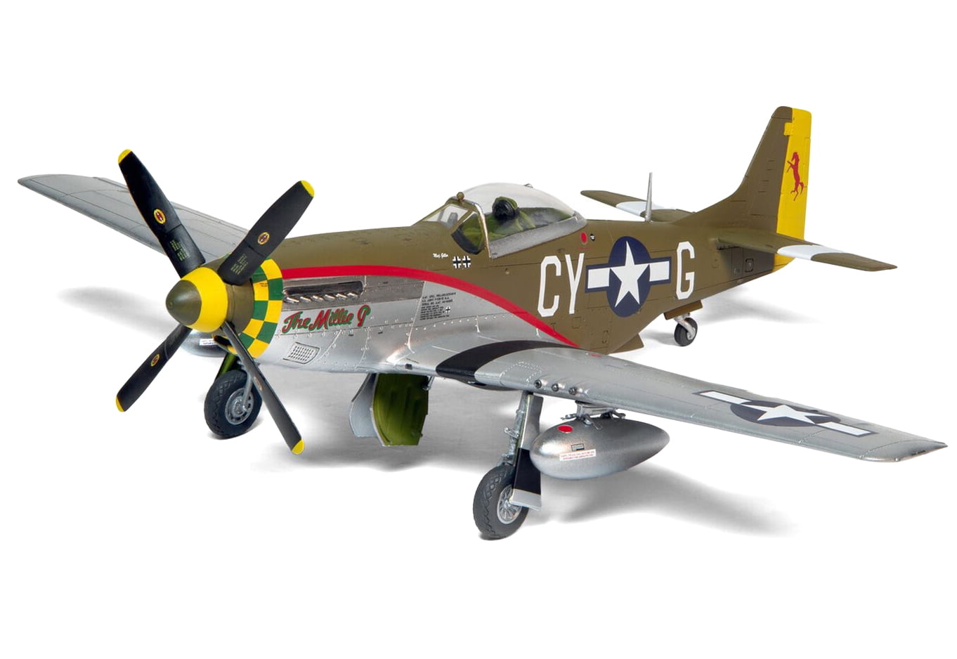 Level 2 Model Kit North American P-51D Mustang Fighter Aircraft with 2 ...