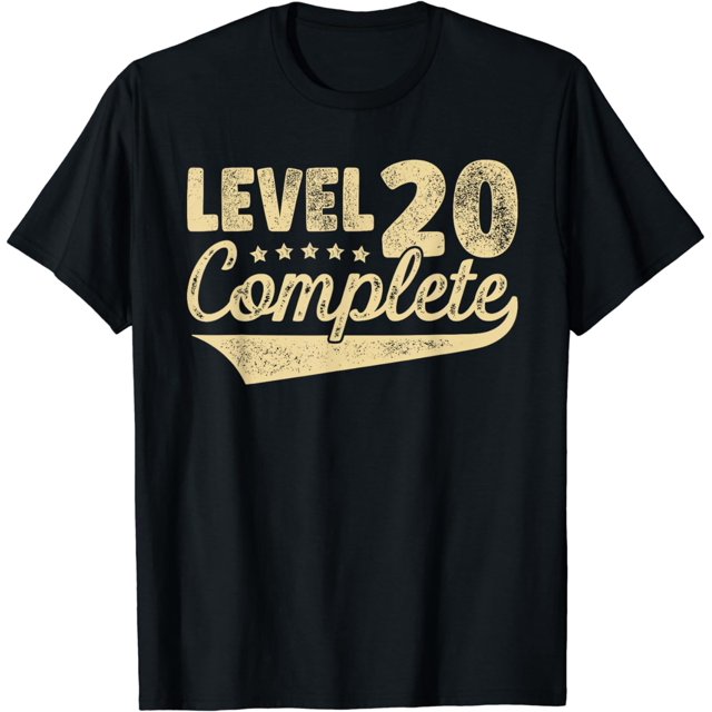 Level 20 Complete Vintage 20th Wedding Anniversary T-Shirt Black ...