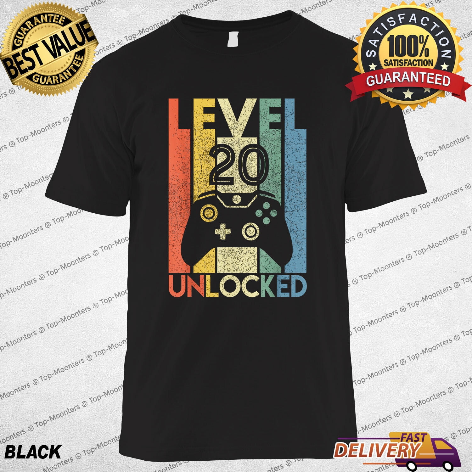 Level 20 Unlocked Shirt Fun Video Gamer 20th Birthday Gift ...