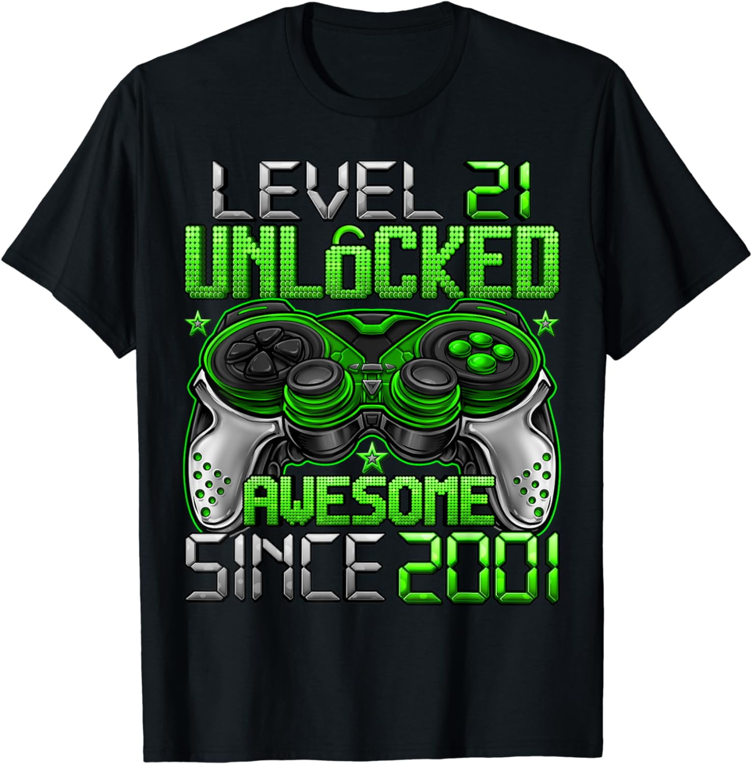 Level 21 Unlocked Awesome Since 2003 21st Birthday Gaming T-Shirt ...