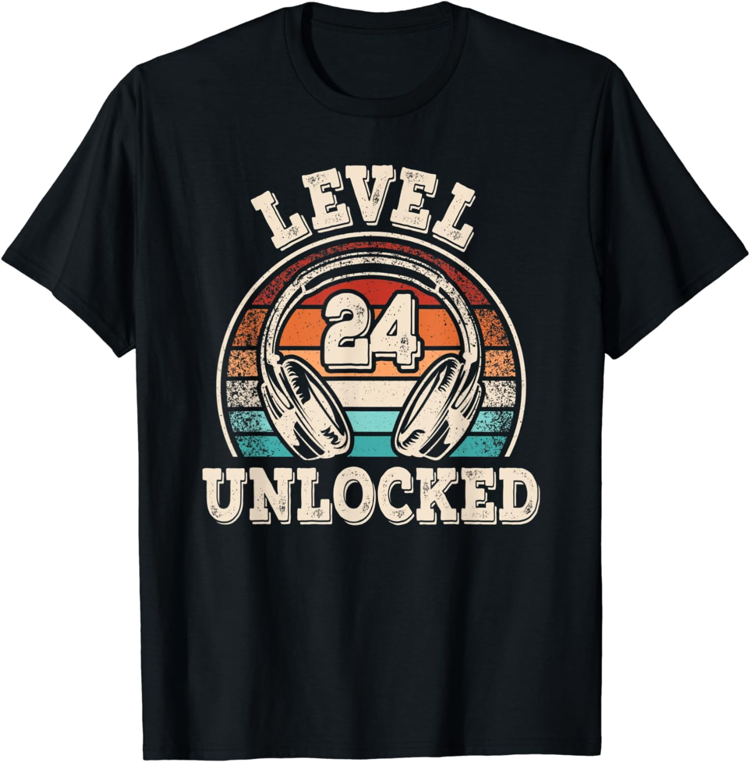 Level 24 Unlocked Gaming 24 Years Old 24th Birthday Gamer T-Shirt ...