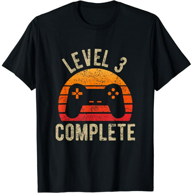 Level 3 Complete 3 Years Married Tee 3rd Wedding Anniversary T-Shirt ...
