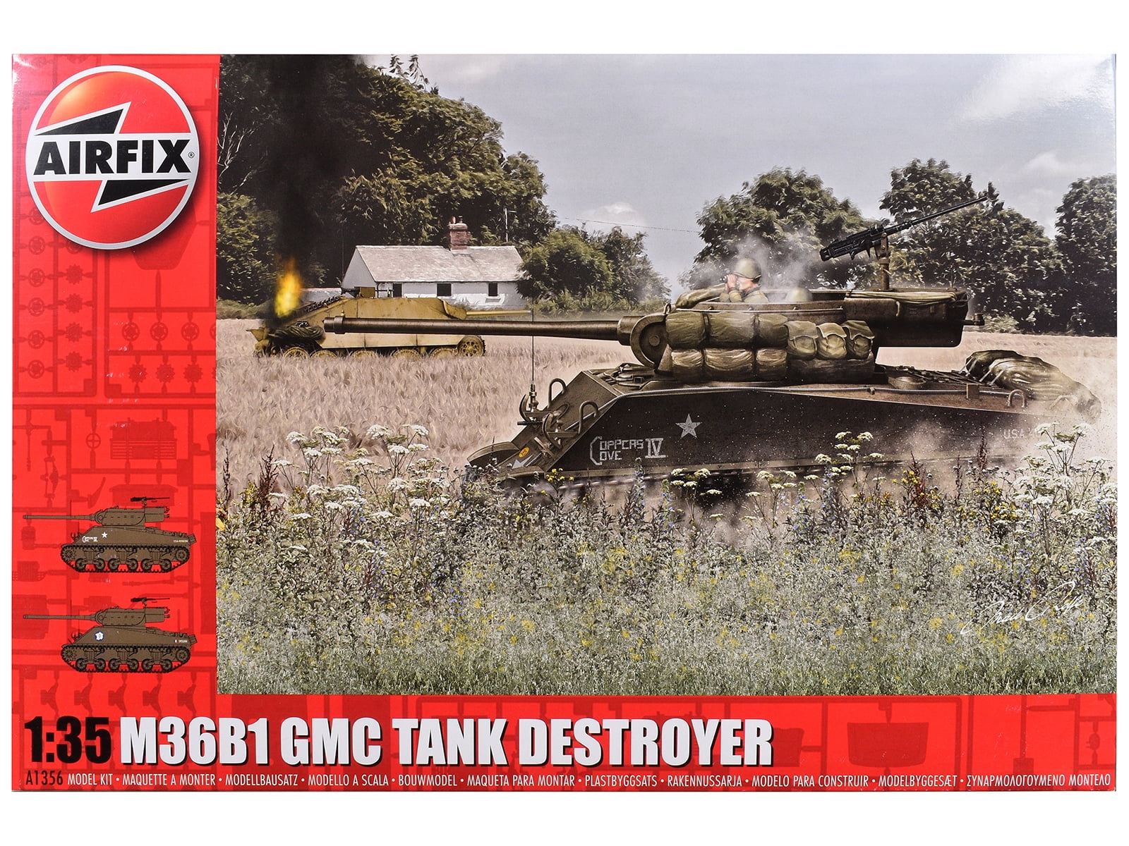 Level 3 Model Kit M36B1 Gun Motor Carriage (GMC) Tank Destroyer with 2 ...