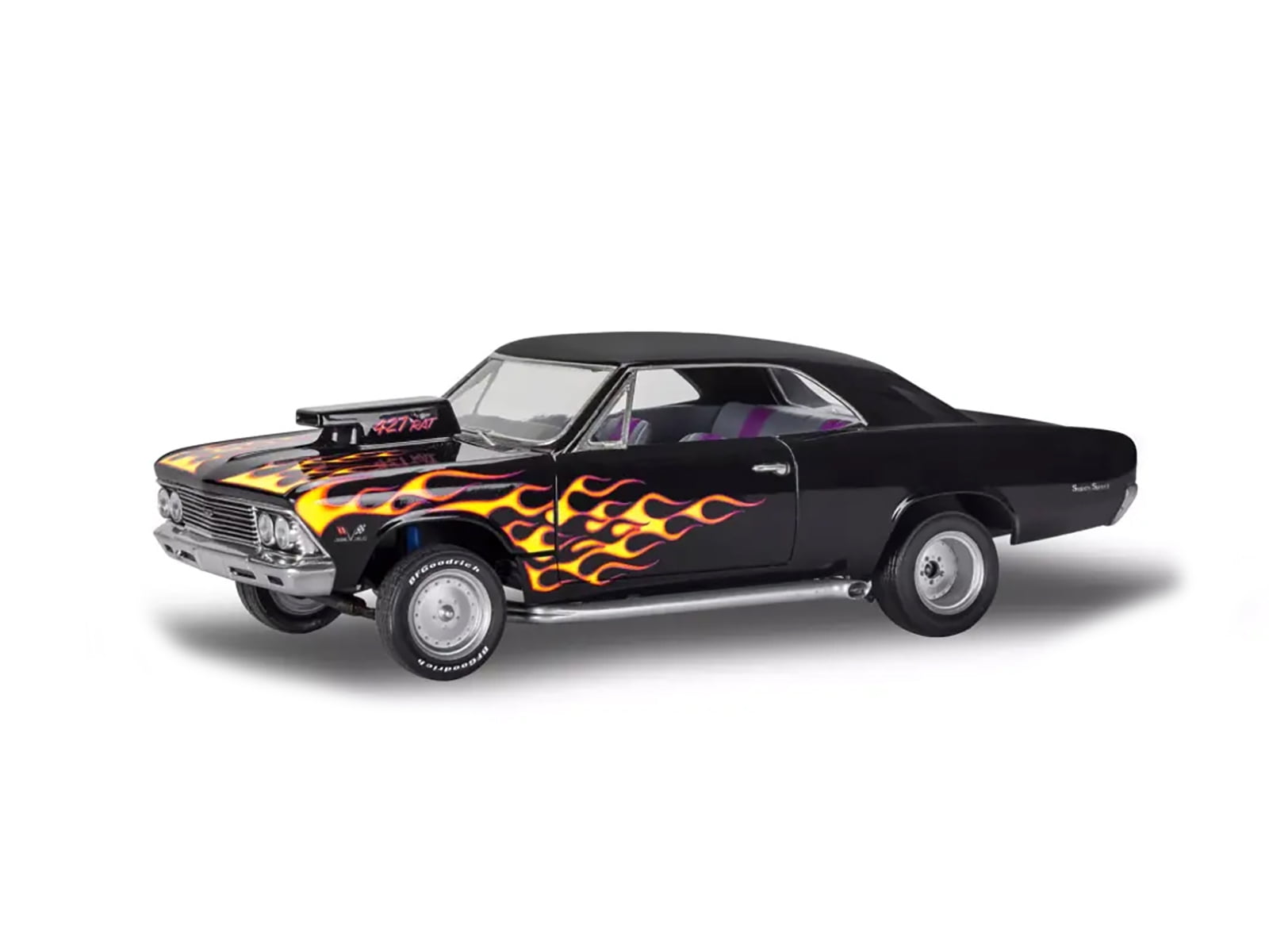 Level 4 Model Kit 1966 Chevrolet Malibu SS 2-in-1 Kit 1/24 Scale Model ...