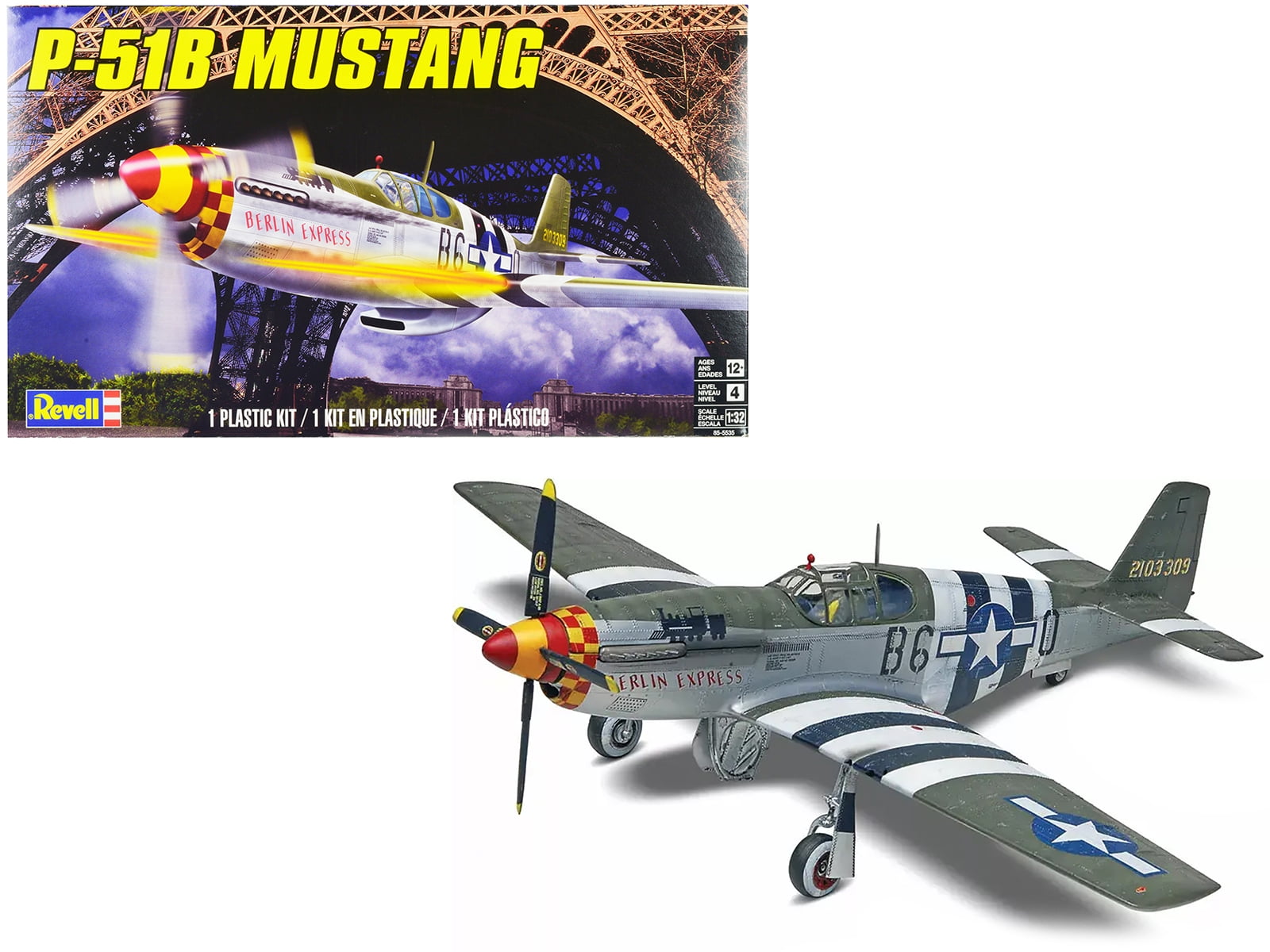 Level 4 Model Kit North American P-51B Mustang Fighter Aircraft 1/32 ...