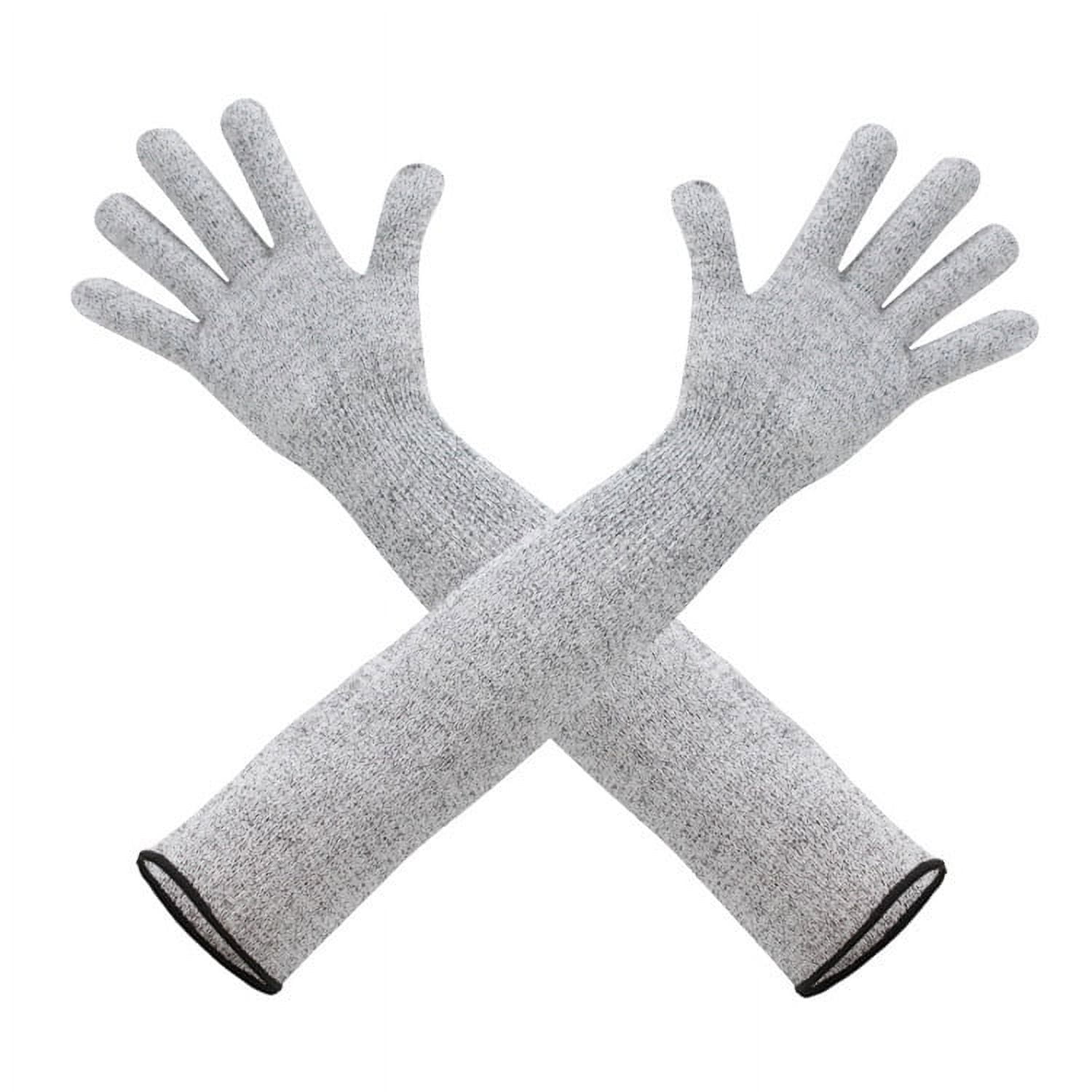 Level 5 Cut Resistant Long Gloves HPPE Five Finger Extended Arm ...
