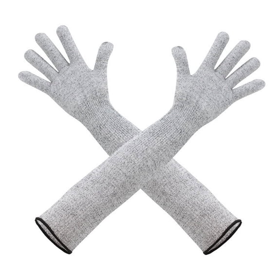 Level 5 Cut Resistant Long Gloves HPPE Five Finger Extended Arm ...