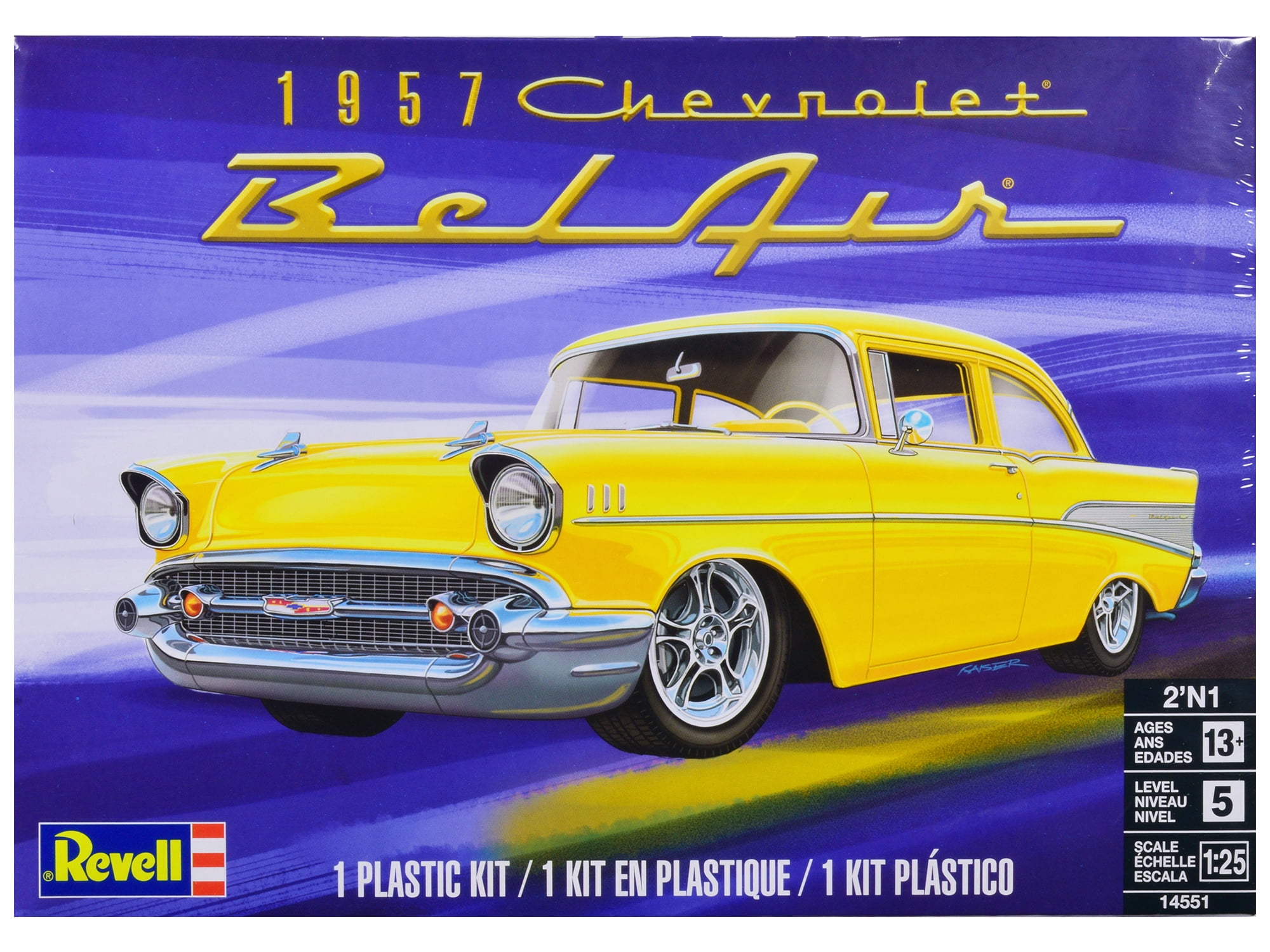 Level 5 Model Kit 1957 Chevrolet Bel Air 2-in-1 Kit 1/25 Scale Model by ...