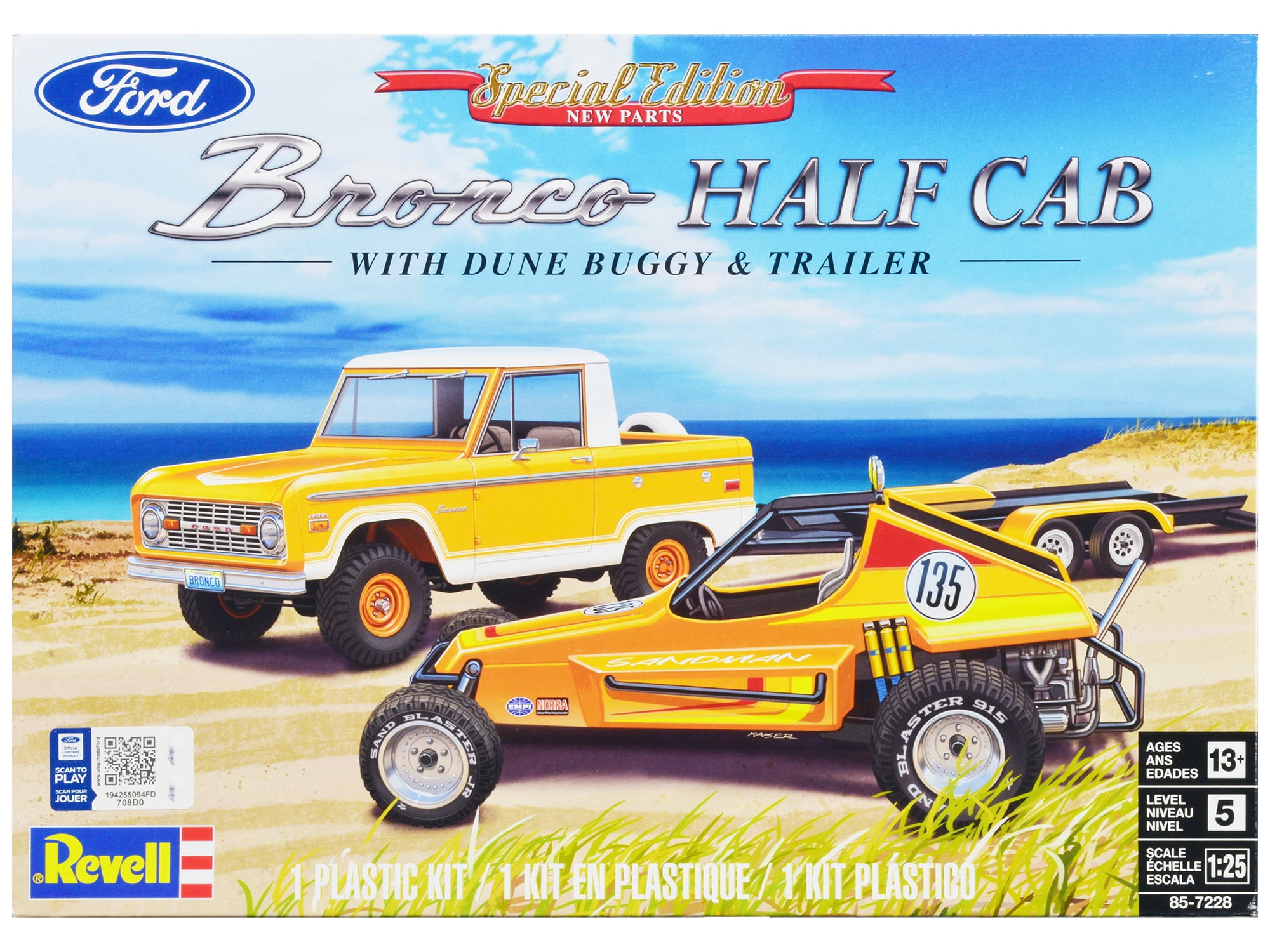 Level 5 Model Kit Ford Bronco Half Cab with Dune Buggy and Flatbed ...
