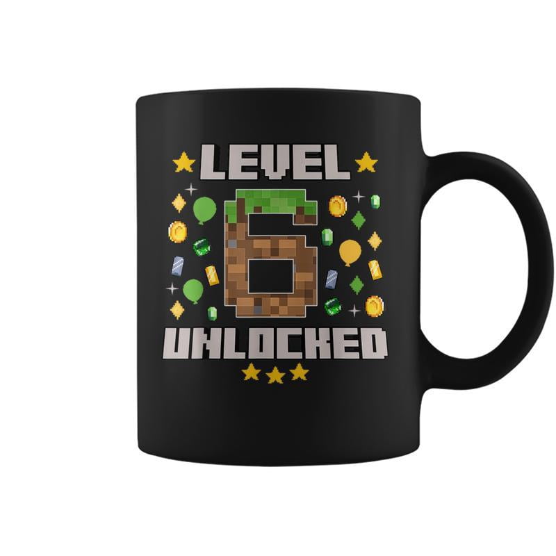 Level 6 Unlocked 6Th Birthday Gamer Pixel Video Game Party Coffee Mugs ...