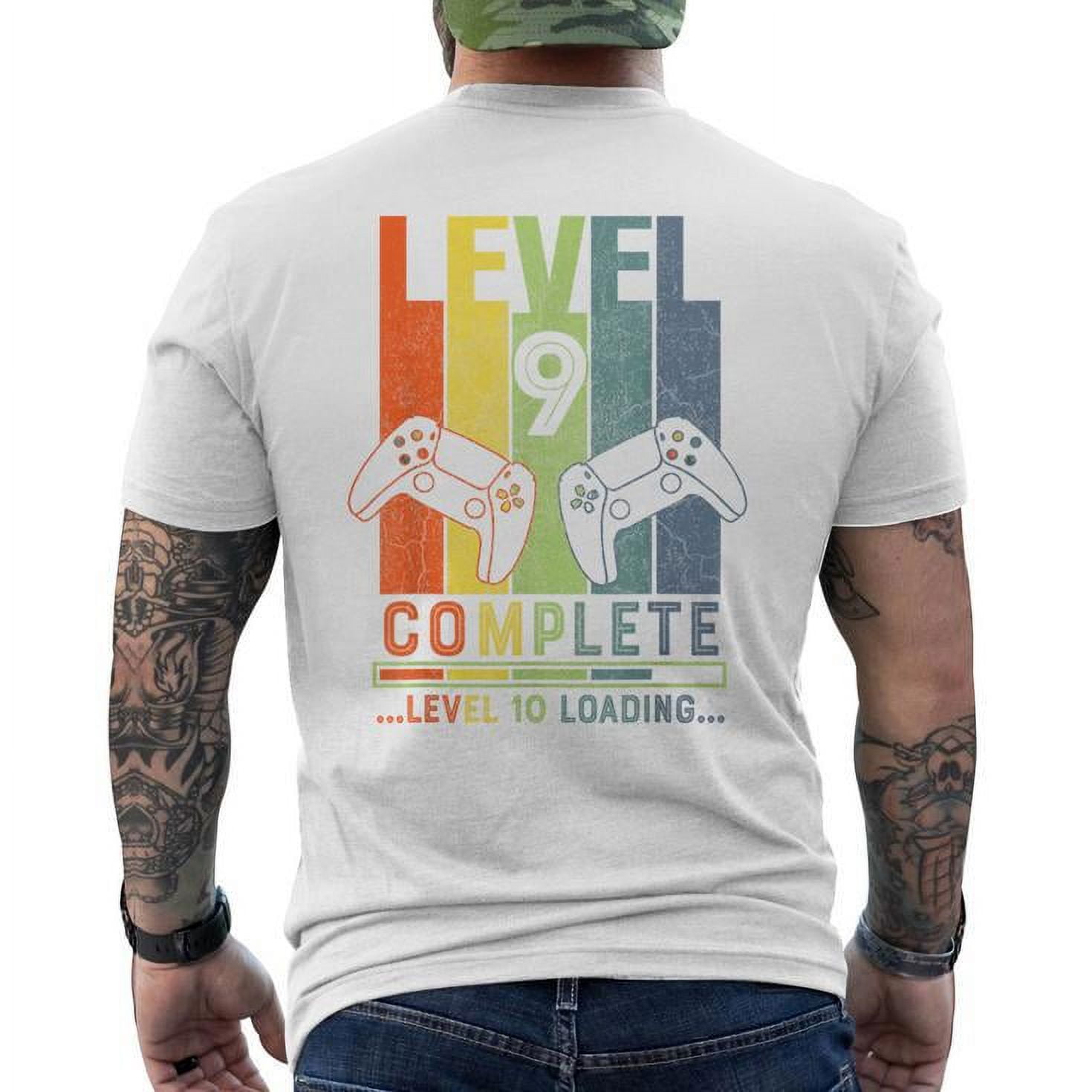 Level 9 Complete Gamer 9 Years Wedding Anniversary Men's T-shirt Back ...