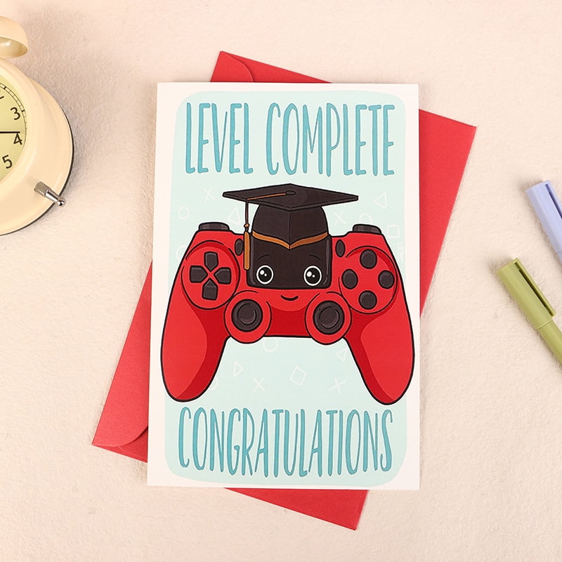 Level Complete Graduation Card with Game Controller Design – Fun ...