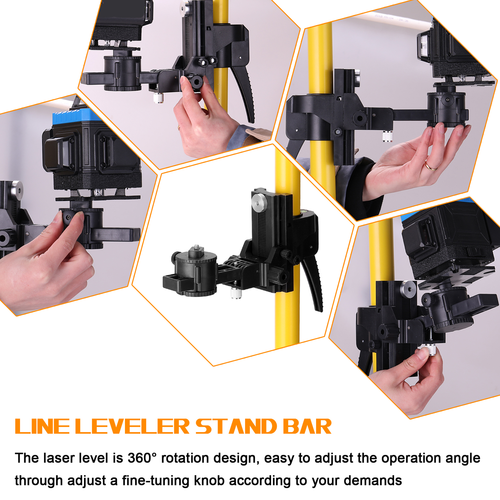 Level Machine Stander,Max 4.2m Line Stand Bar 4.2m Adjustable Line 1/4 ...