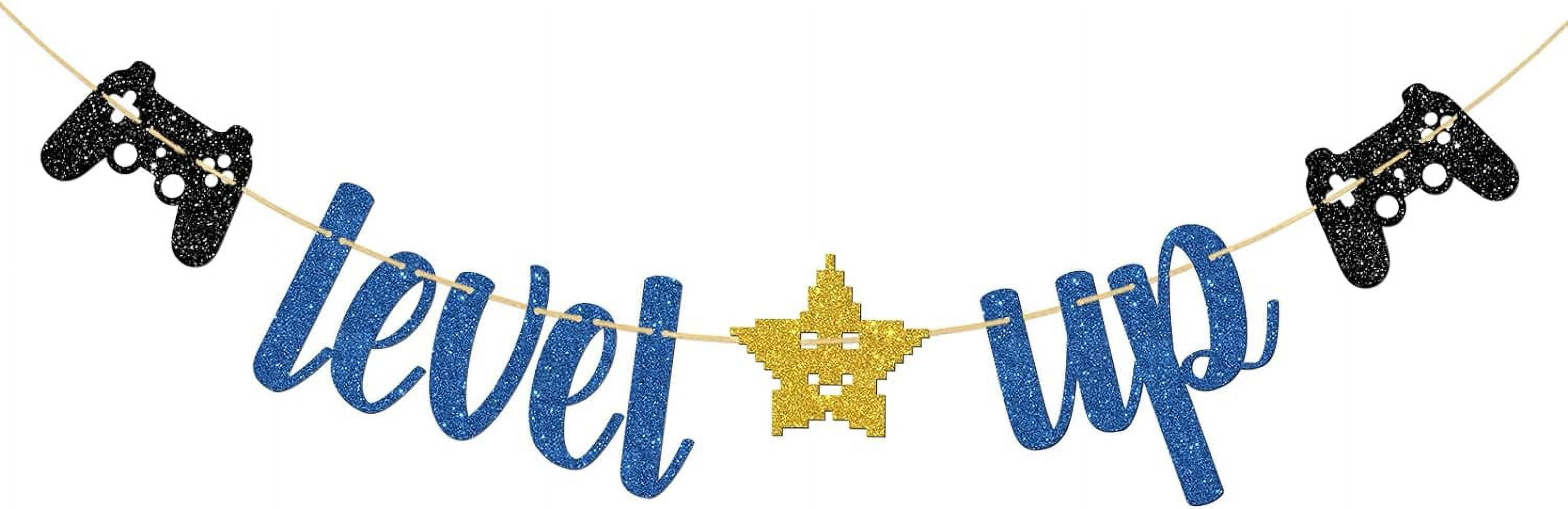 Level Up Banner, Video Game Theme Birthday Party Decoration for Kids ...