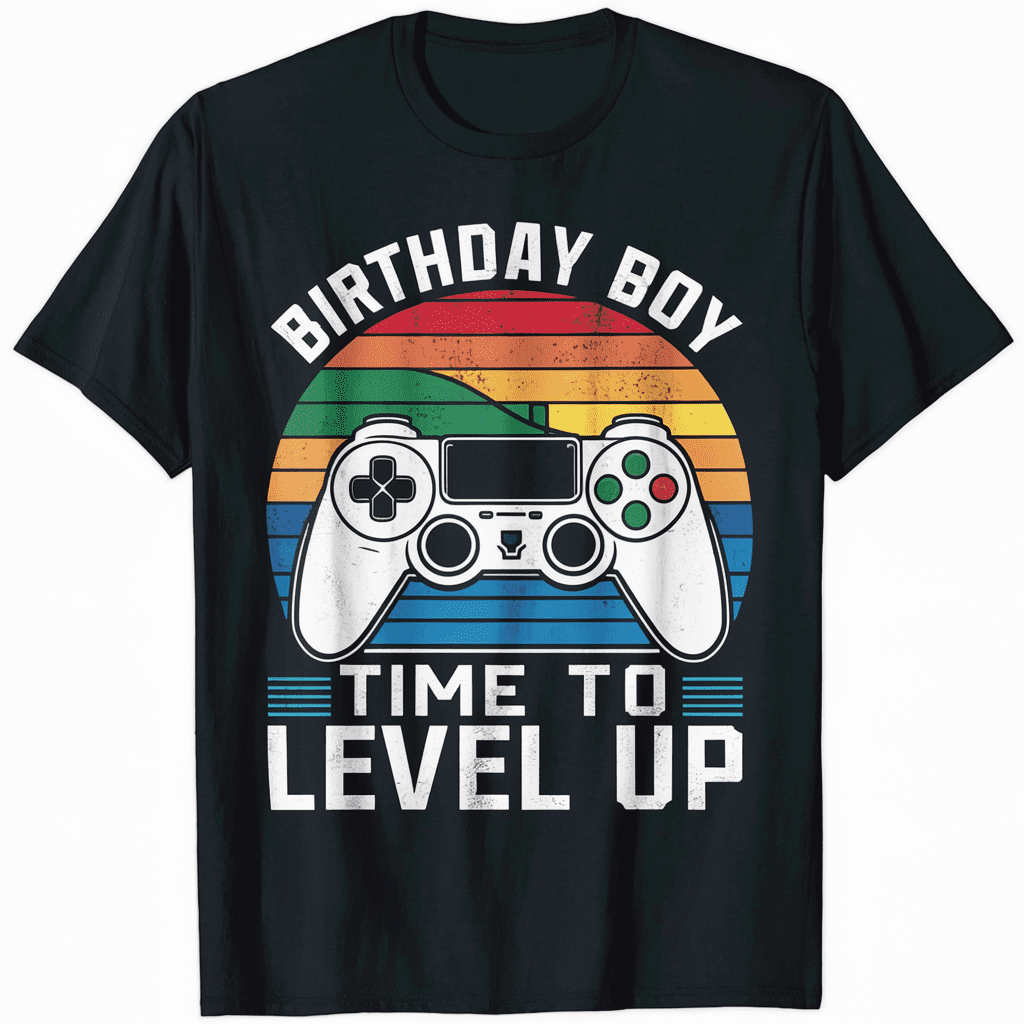 Level Up Birthday Boy Gamer's Journey Tee - Walmart.com