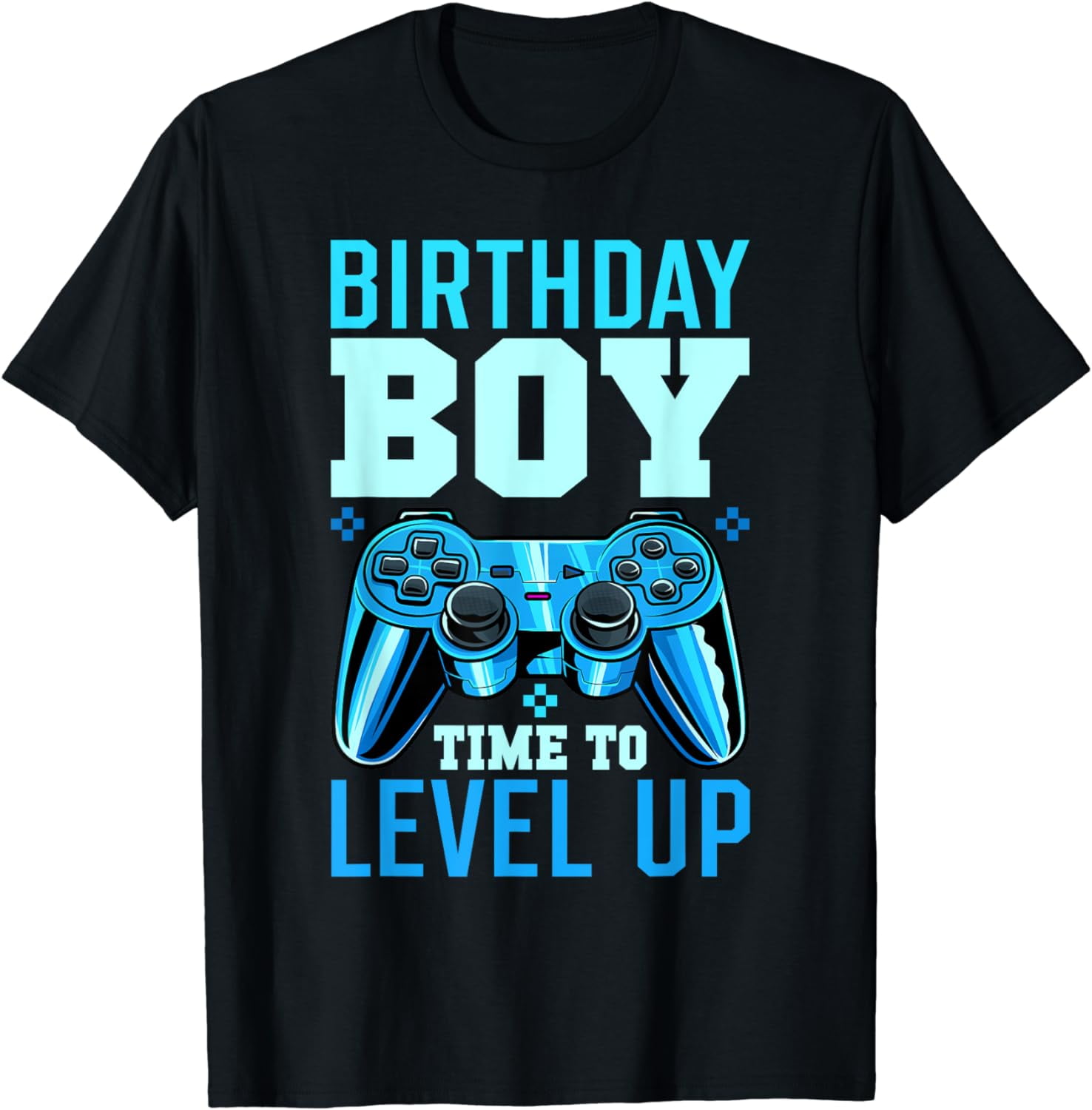 Level Up Birthday Boy Matching Gamer Party T-Shirt - Classic Fit, Black ...