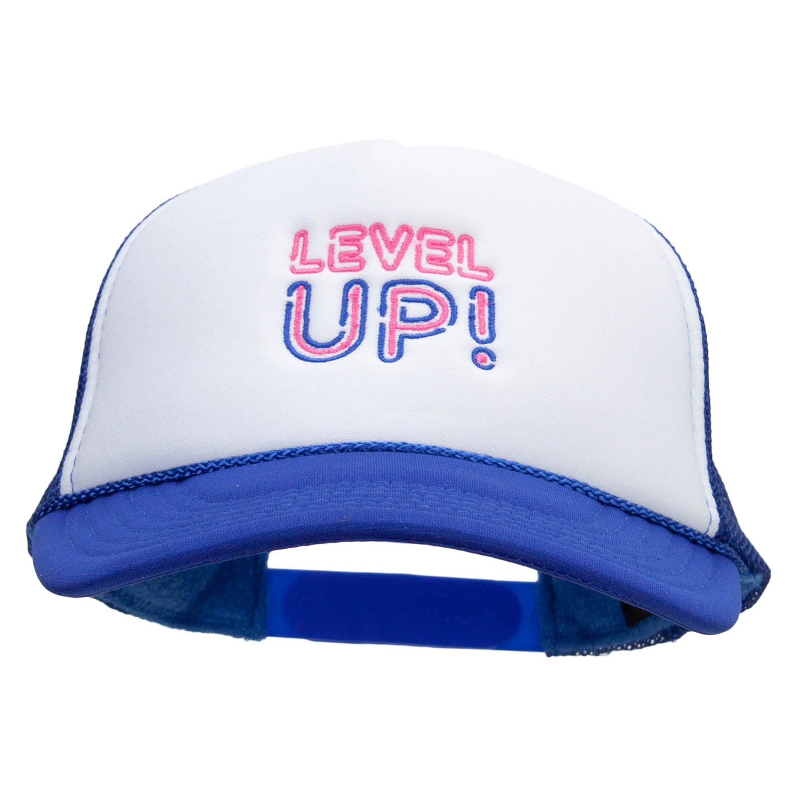Level Up Embroidered Two Tone Polyester 5 Panel Foam Front Mesh Back ...