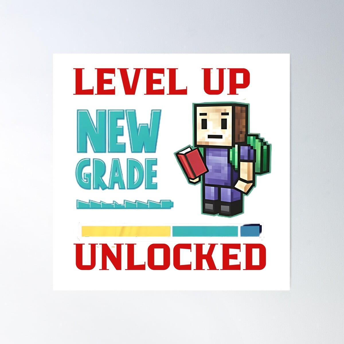 Level Up New Grade Unlocked Poster Wall Art, Modern Wall Decor For ...