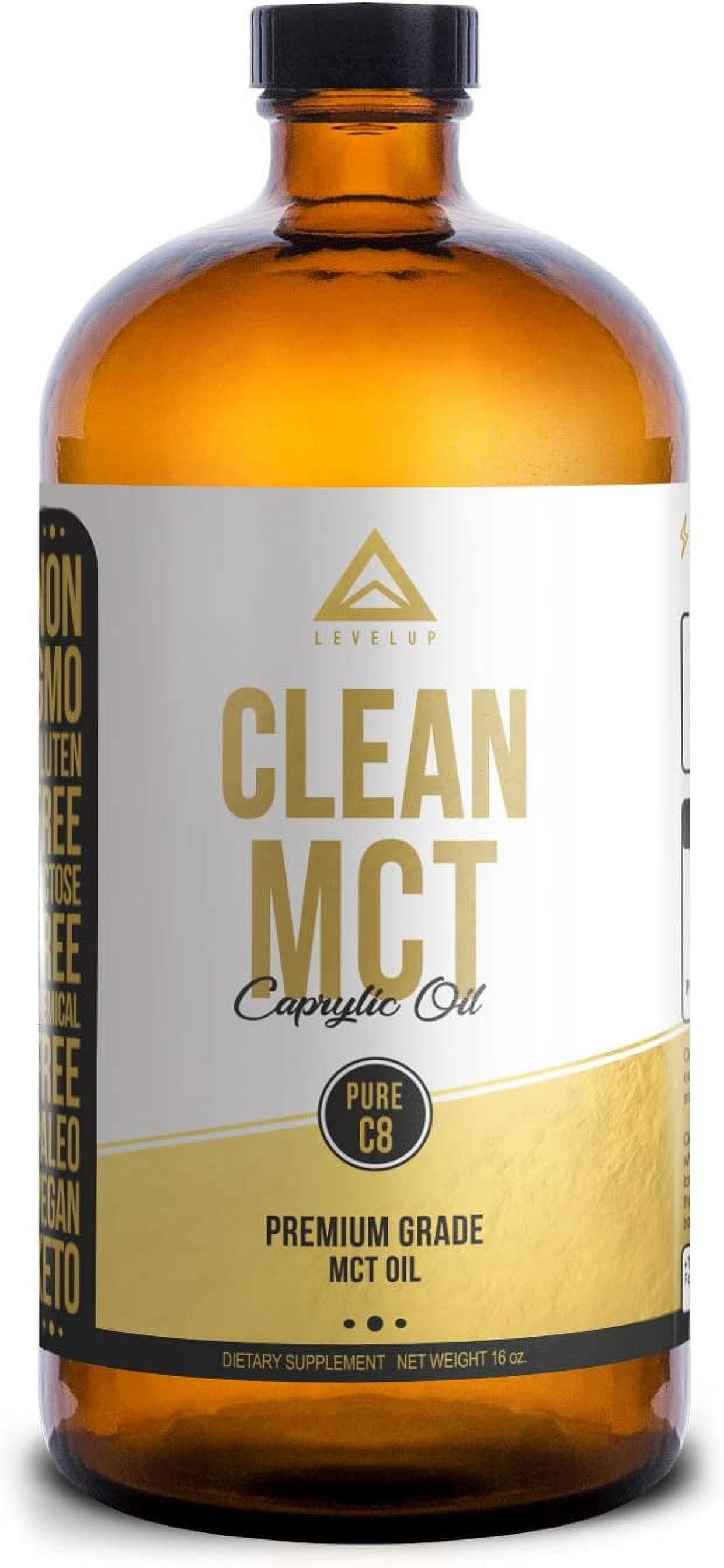LevelUp Clean MCT Oil: 100% Pure C8 Caprylic Acid Triglycerides | Best Ketogenic Supplement for ...