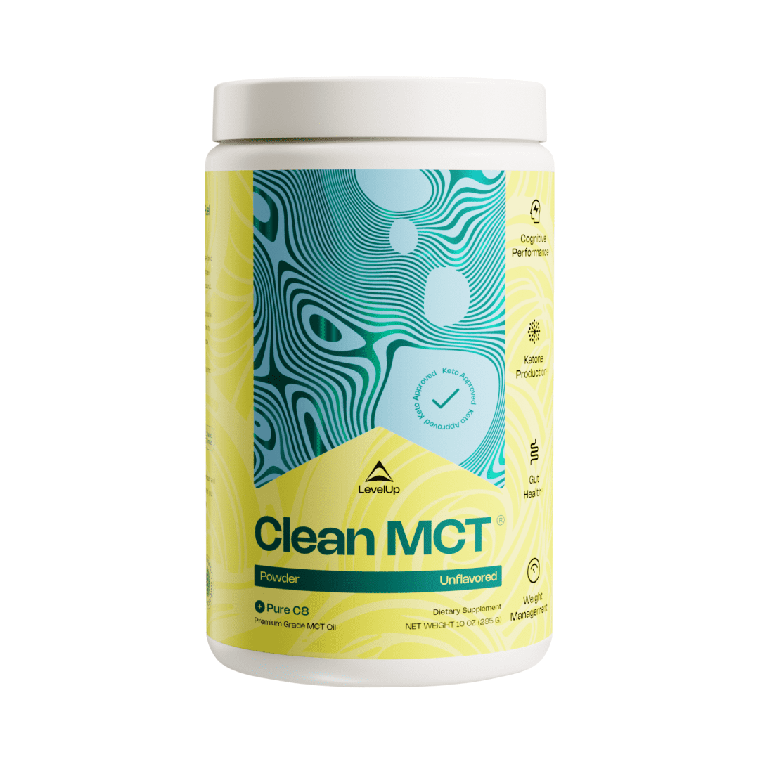 LevelUp Clean MCT Oil Powder 100% Pure C8 Caprylic Acid Triglycerides w ...