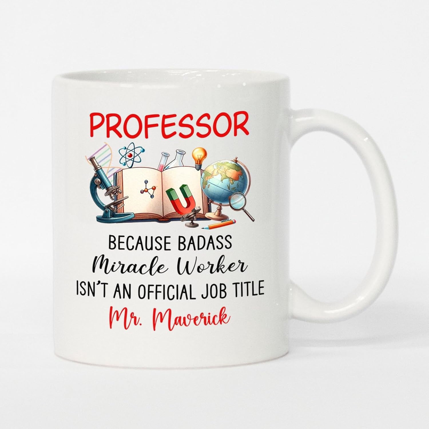 Leveled Up To Full Professor White Coffee Cup, Personalized Congrats ...