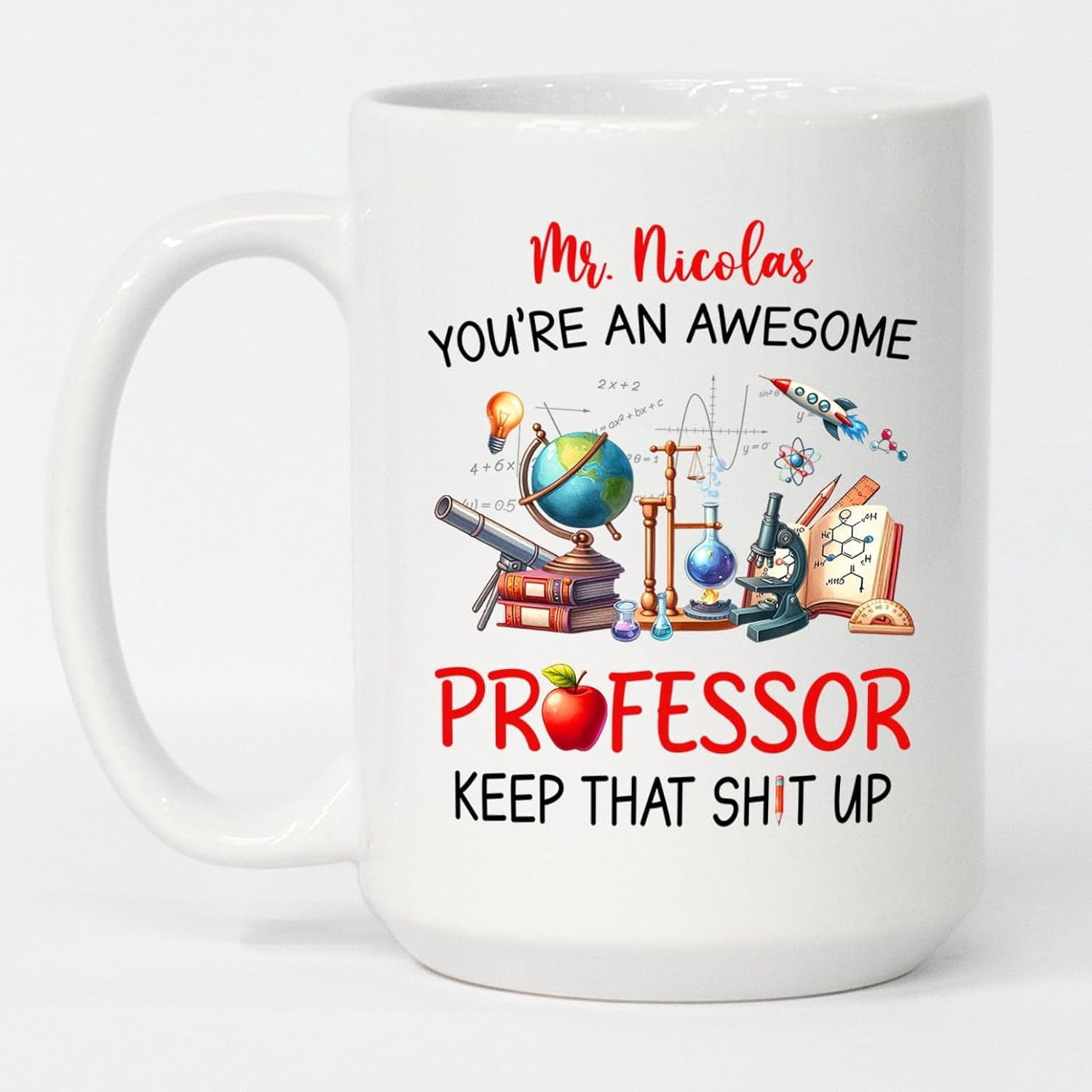 Leveled Up To Full Professor White Coffee Cup, Personalized Congrats ...