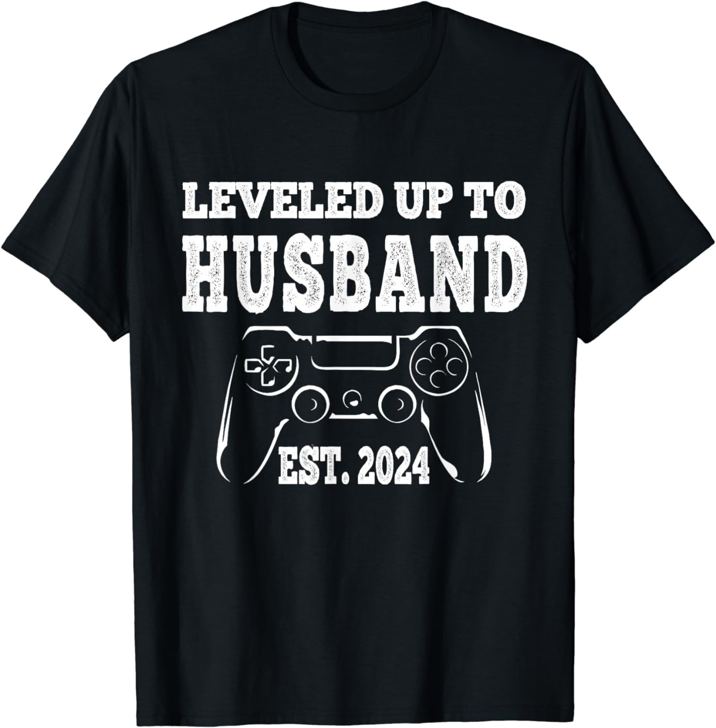 Leveled Up To Husband 2024 Newlywed Groom Just Married Gamer T-Shirt ...