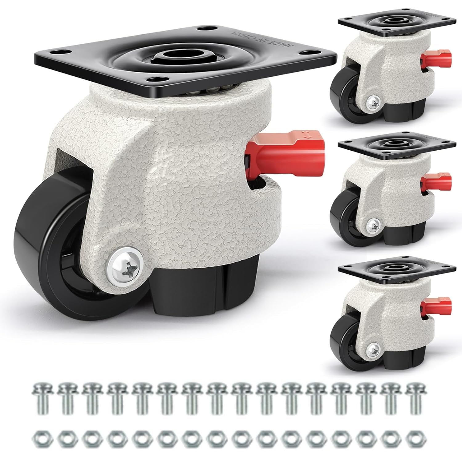 Leveling Casters Heavy Duty with Upgraded Ratchet Handle Design, 360 ...