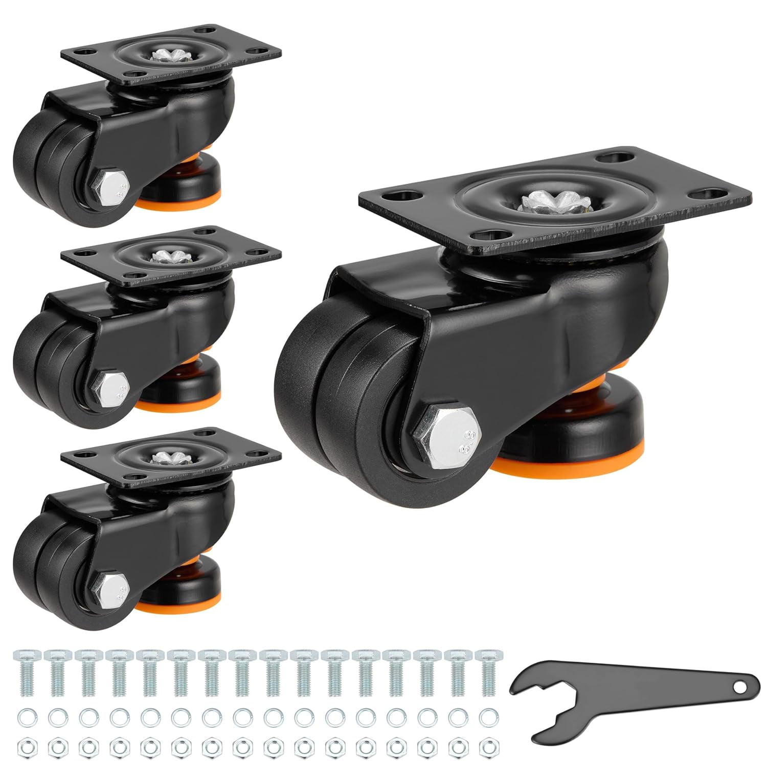 Leveling Casters Set of 4 Heavy Duty Retractable Casters Wheel 80F Low ...