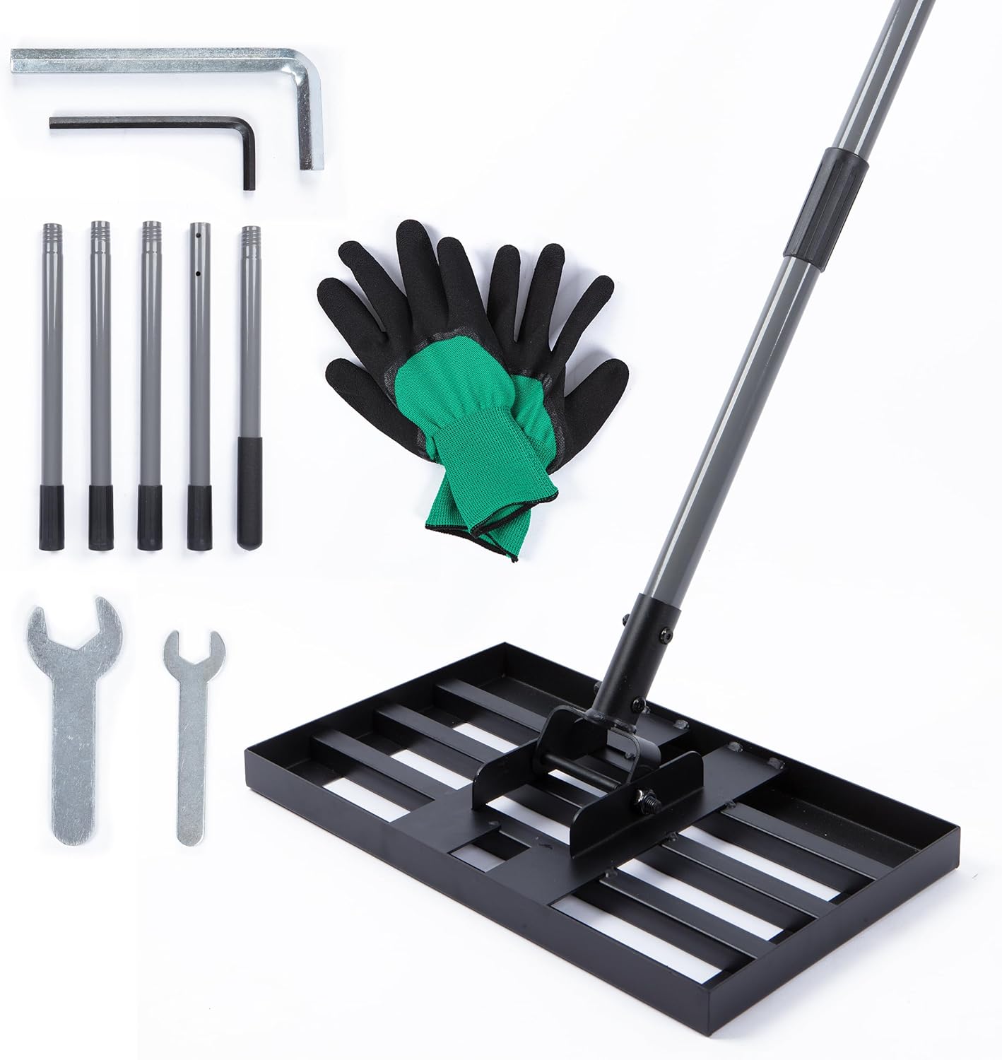 Leveling Rake with Work Gloves - Heavy-Duty Yard Leveling Rake - 17" X ...
