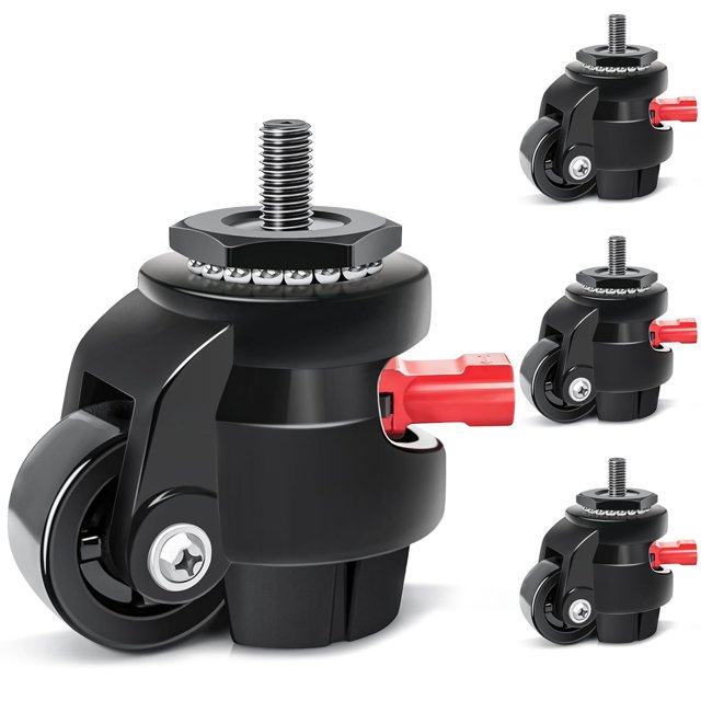 Leveling Stem Casters M12-1.75x25mm, Workbench Retractable Casters with ...