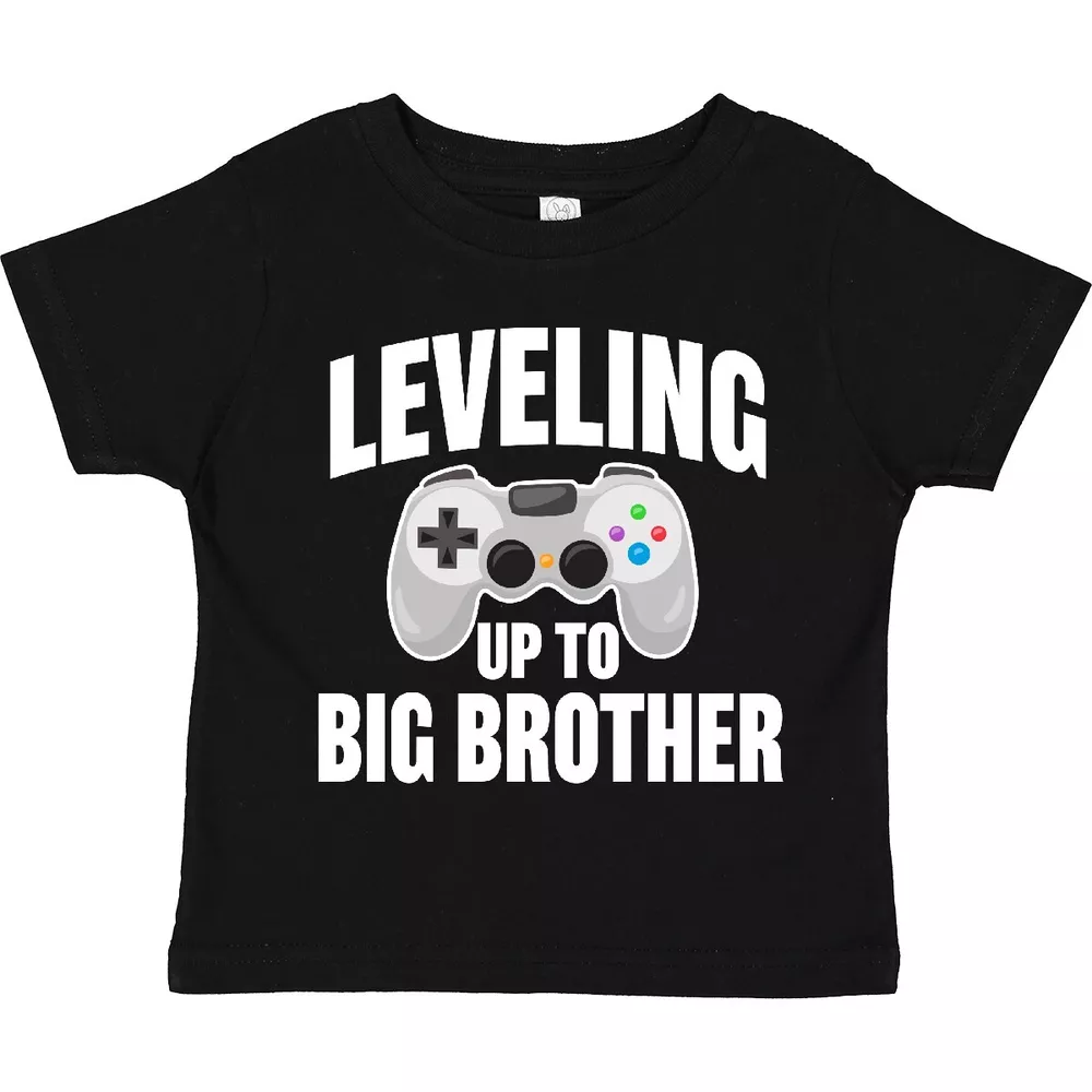 Leveling Up To Big Brother Toddler T-Shirt Bro Little Brothers Gamer ...