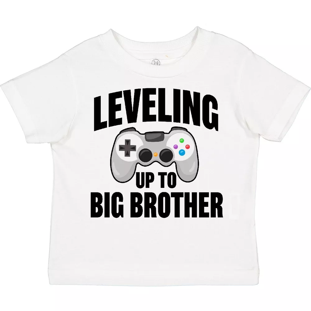 Leveling Up To Big Brother Toddler T-Shirt Bro Little Brothers Gamer ...
