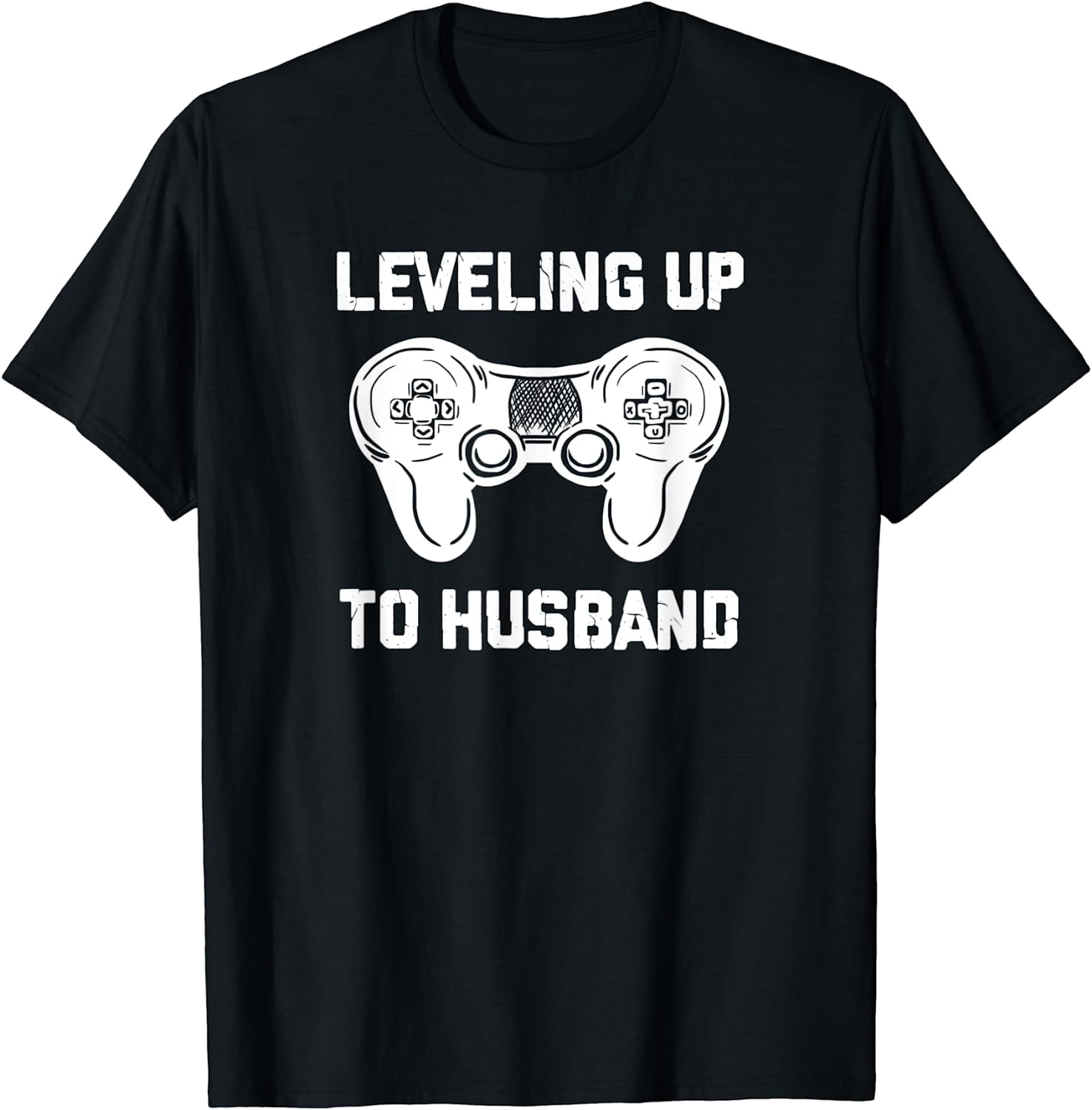 Leveling Up To Husband Gamepad Engaged Couple Gamer Gift T-Shirt ...