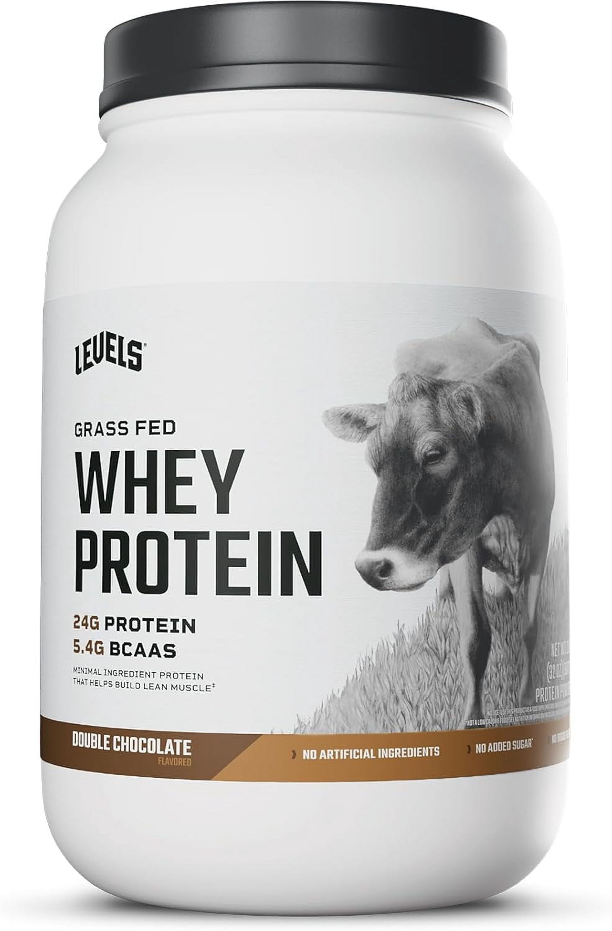Levels Grass Fed 100% Whey Protein Powder, Double Chocolate, No GMOs ...
